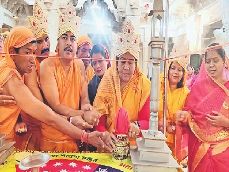 On the arrival of new year Lord Sumatinath was anointed with thousands ...