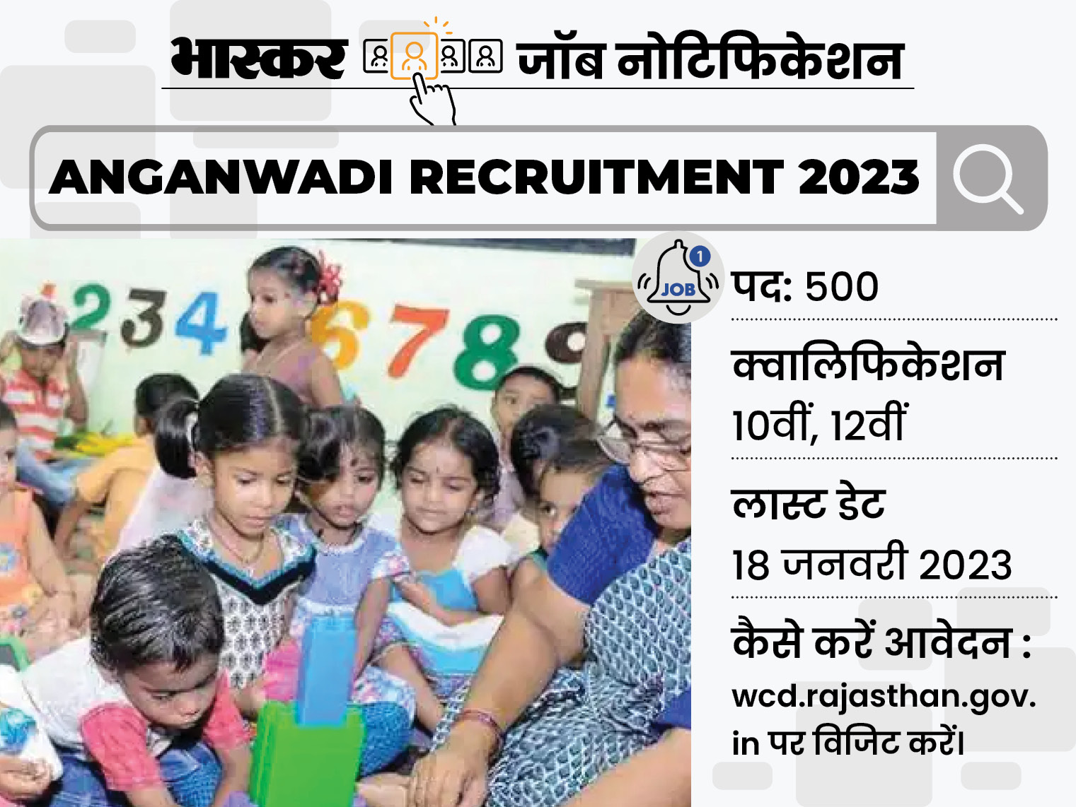Recruitment for 500 posts in Women and Child Development Department ...