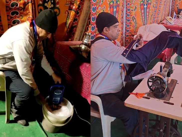 Doctor-advocate at Jamburi site in Pali, Rajasthan, polish shoes, wash ...