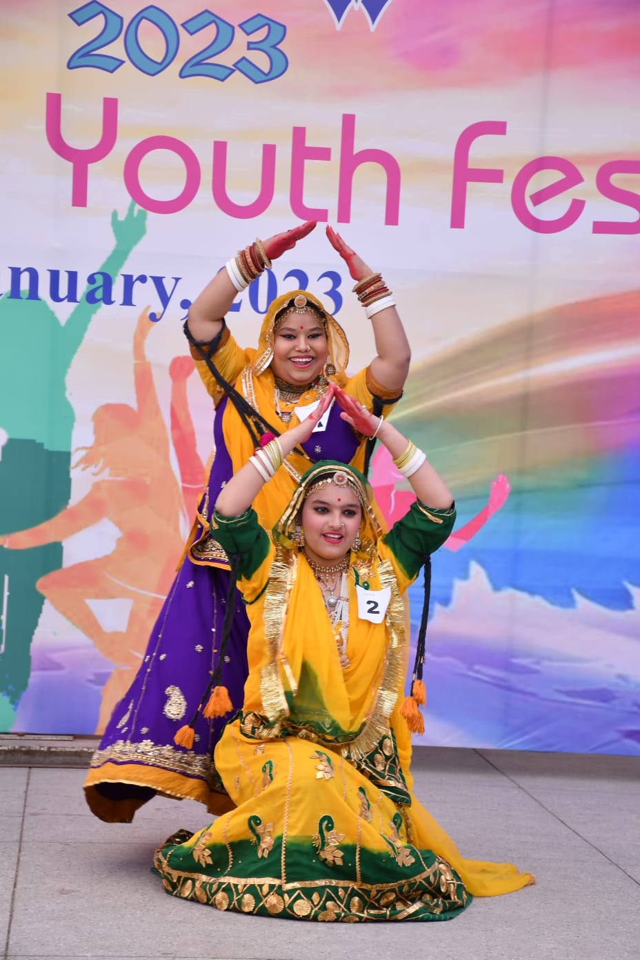Students from different colleges of the city showed a tableau of the ...
