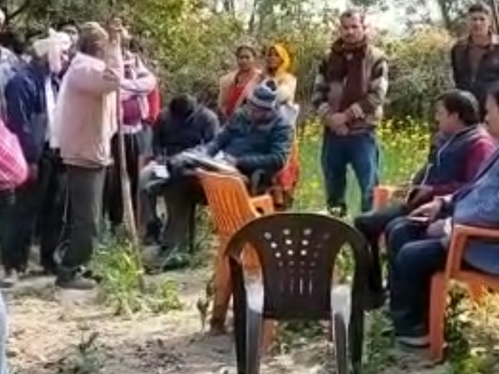 Tractor was driven on the sown crop, police was deployed for security