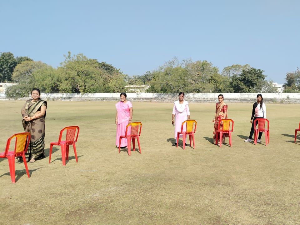Chair race, lemon race and sack race were organized on the ground ...