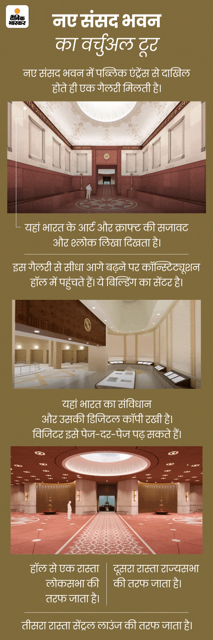 Parliament Building Features; New Sansad Bhawan Inside Video And Photos ...