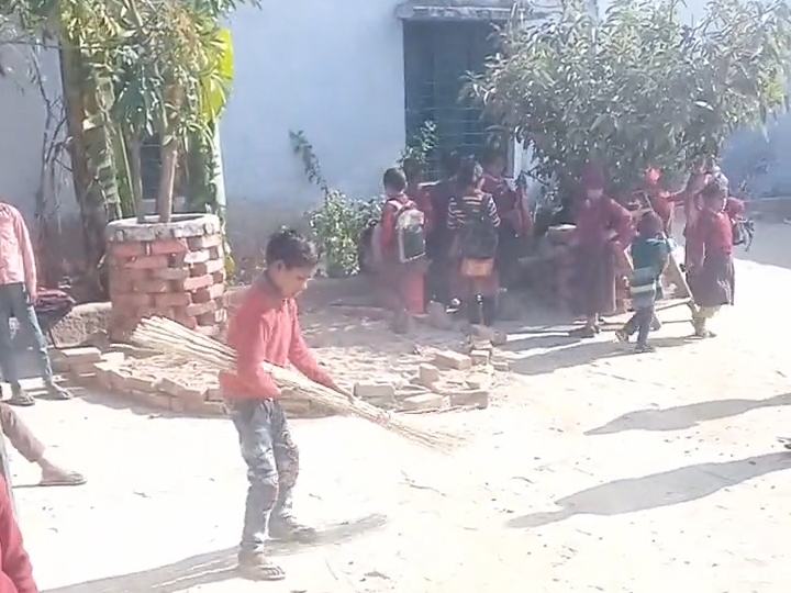 Video of child sweeping the school went viral, BSA said, there is ...