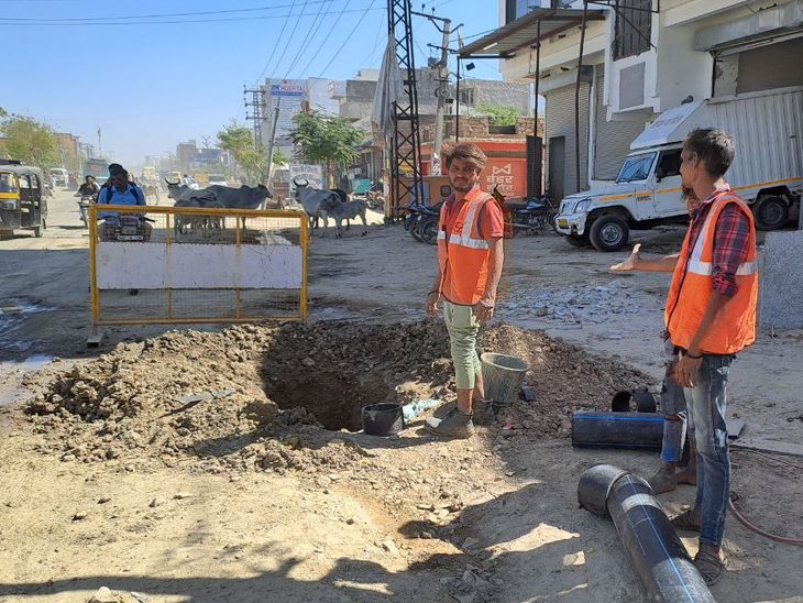 20 February 2023 New village road construction work started in Pali ...