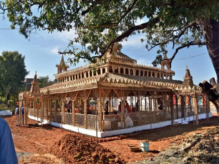 Shree-Yantra shaped Yagyashala built in 1.25 months with 5000 bamboos ...