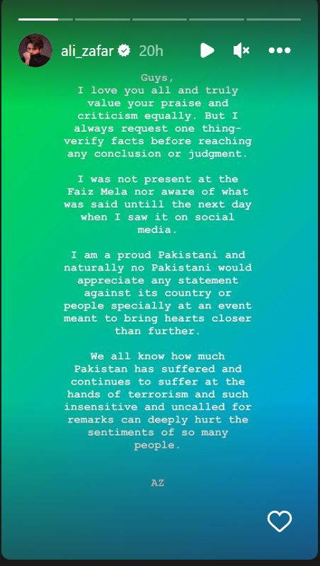 Pakistani Actor Ali Zafar Vs Javed Akhtar Mumbai Attack Remark ...