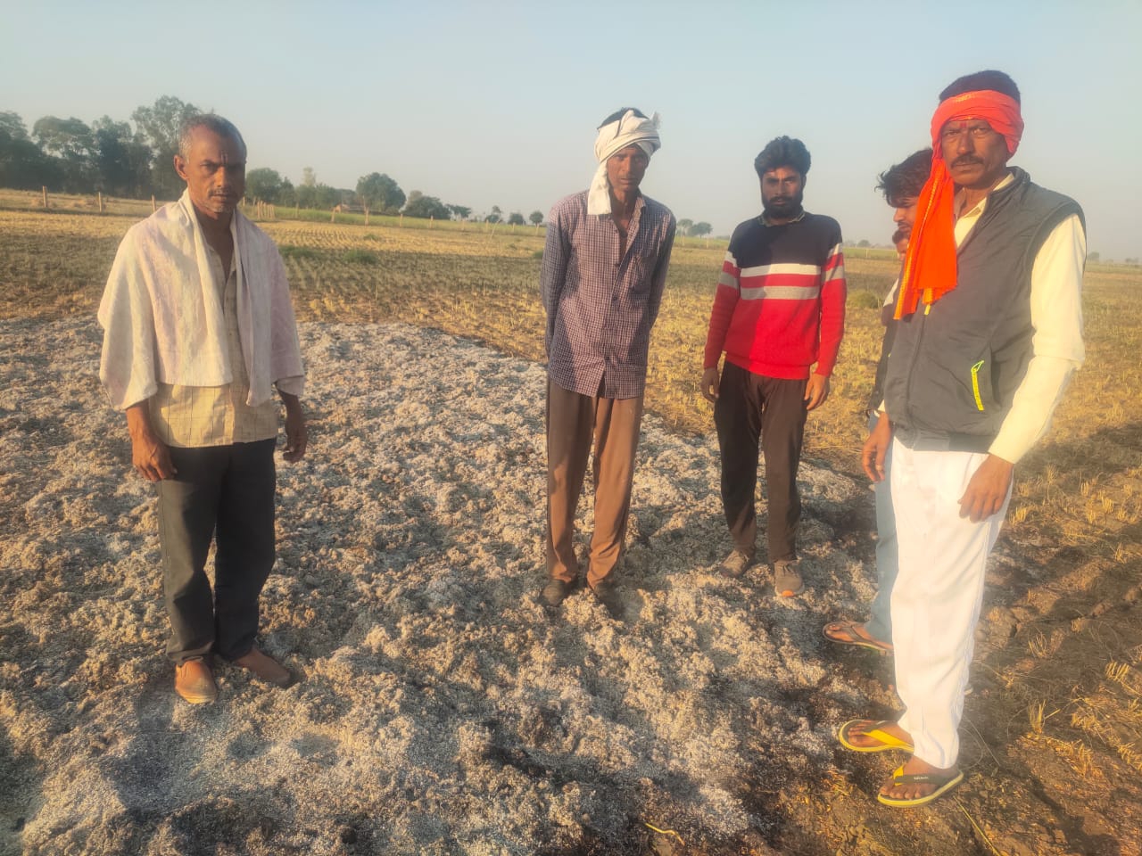 About two and a half lakh crops planted in 4 acres were burnt to ashes ...