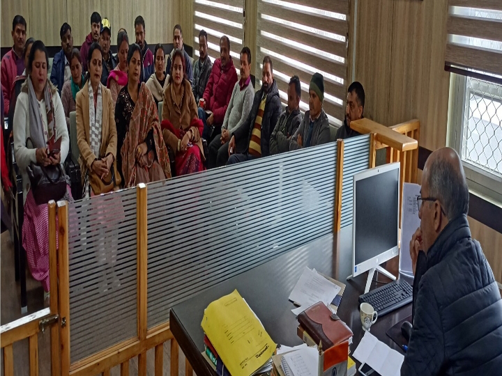 Jogindernagar SDM meeting with panchayat heads and secretaries, Mandi; Himachal Pradesh ...