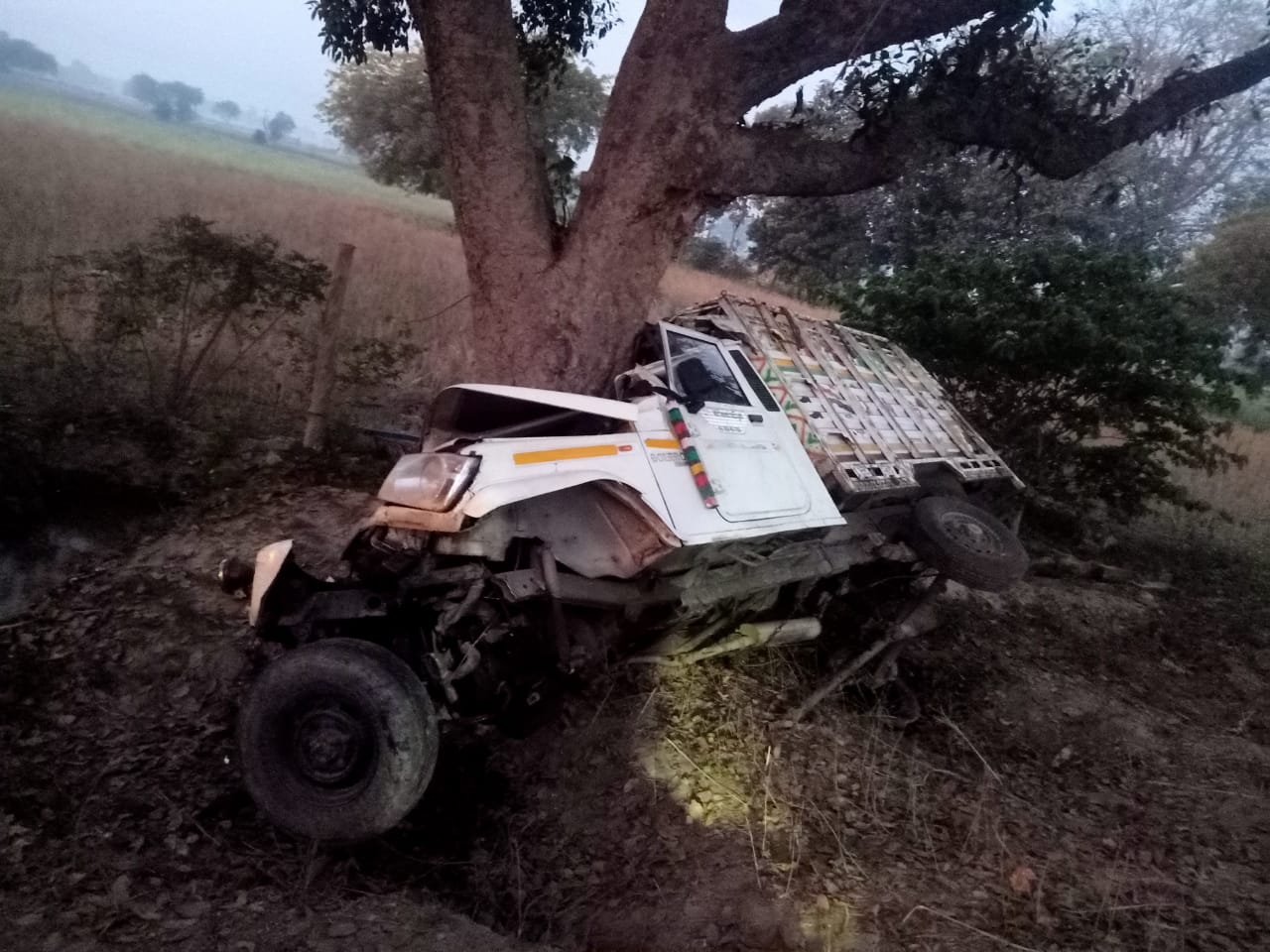 The car collided with a tree when the driver dozed off, going from ...
