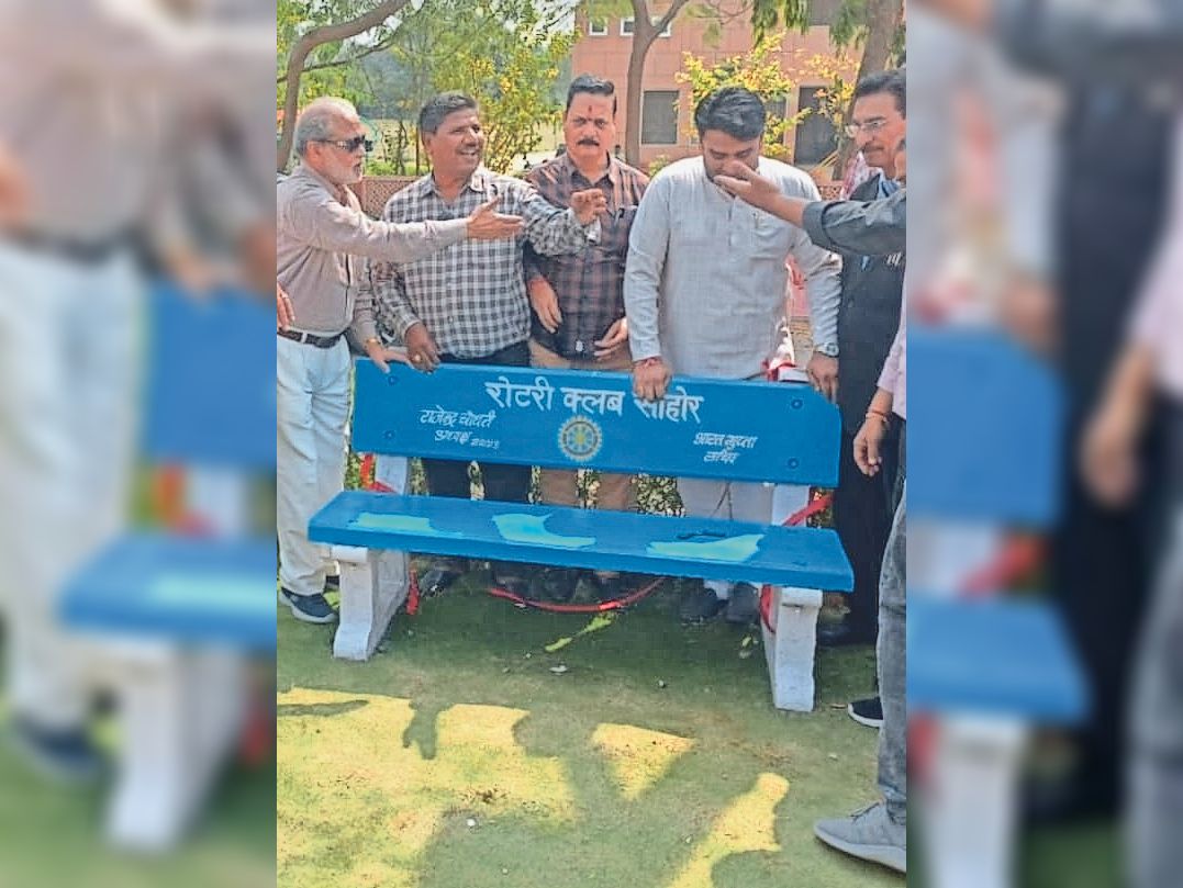 Rotary Club installed cement benches at Town Hall Park and Bus Stand ...