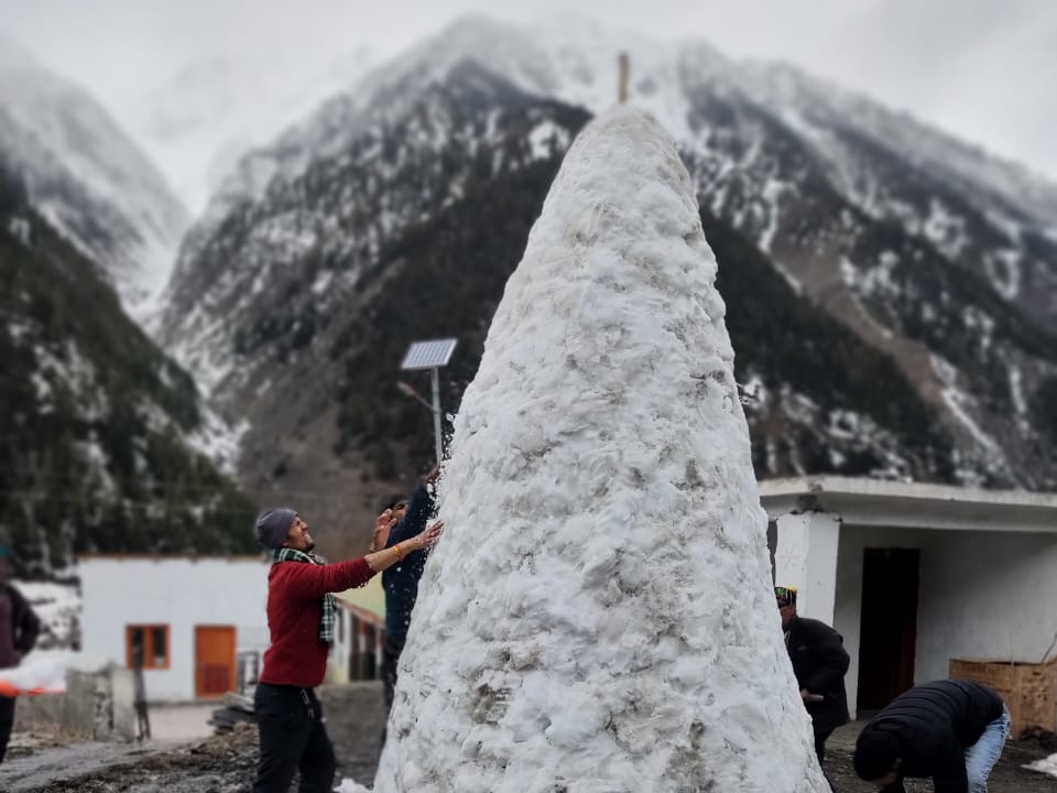 Departure for Kumbh after puja, followed by circumambulation of ice ...