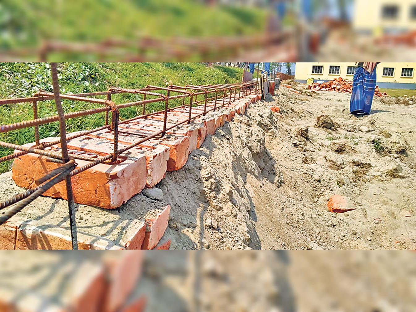 Work stopped for using substandard material in the construction of the ...