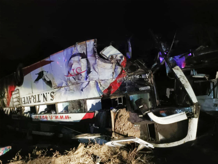 MP Ujjain Bus Accident Photos Update; 28 Injured | SN Travels Indore