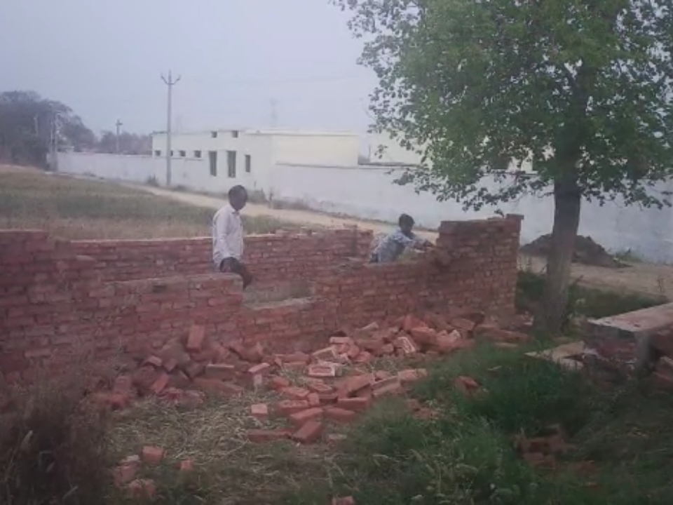 Illegal construction was being done on the land in Masudhi village ...