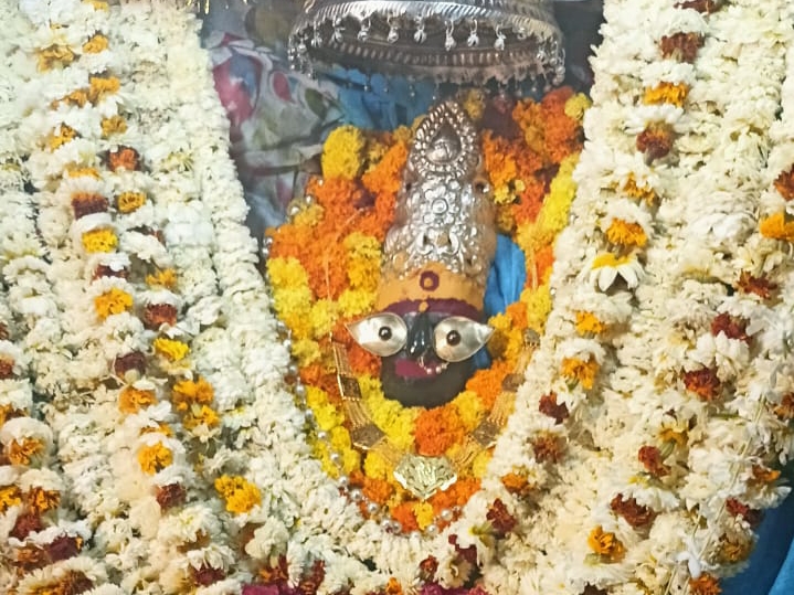 Mother Ashtabhuja, freed from the hands of the sinful Kansa, resided on ...