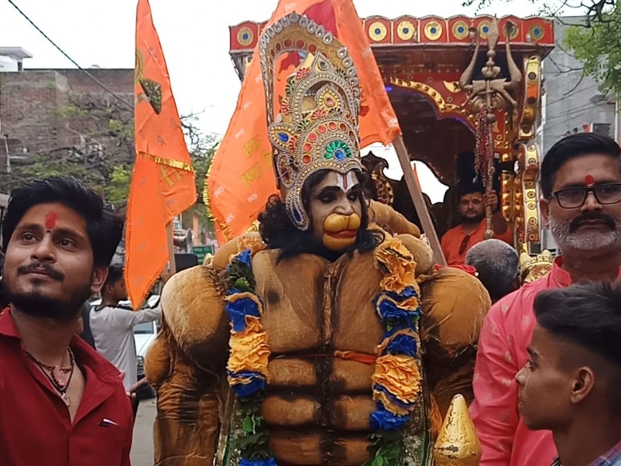 A huge procession took place in Dibiyapur, the town painted in saffron ...