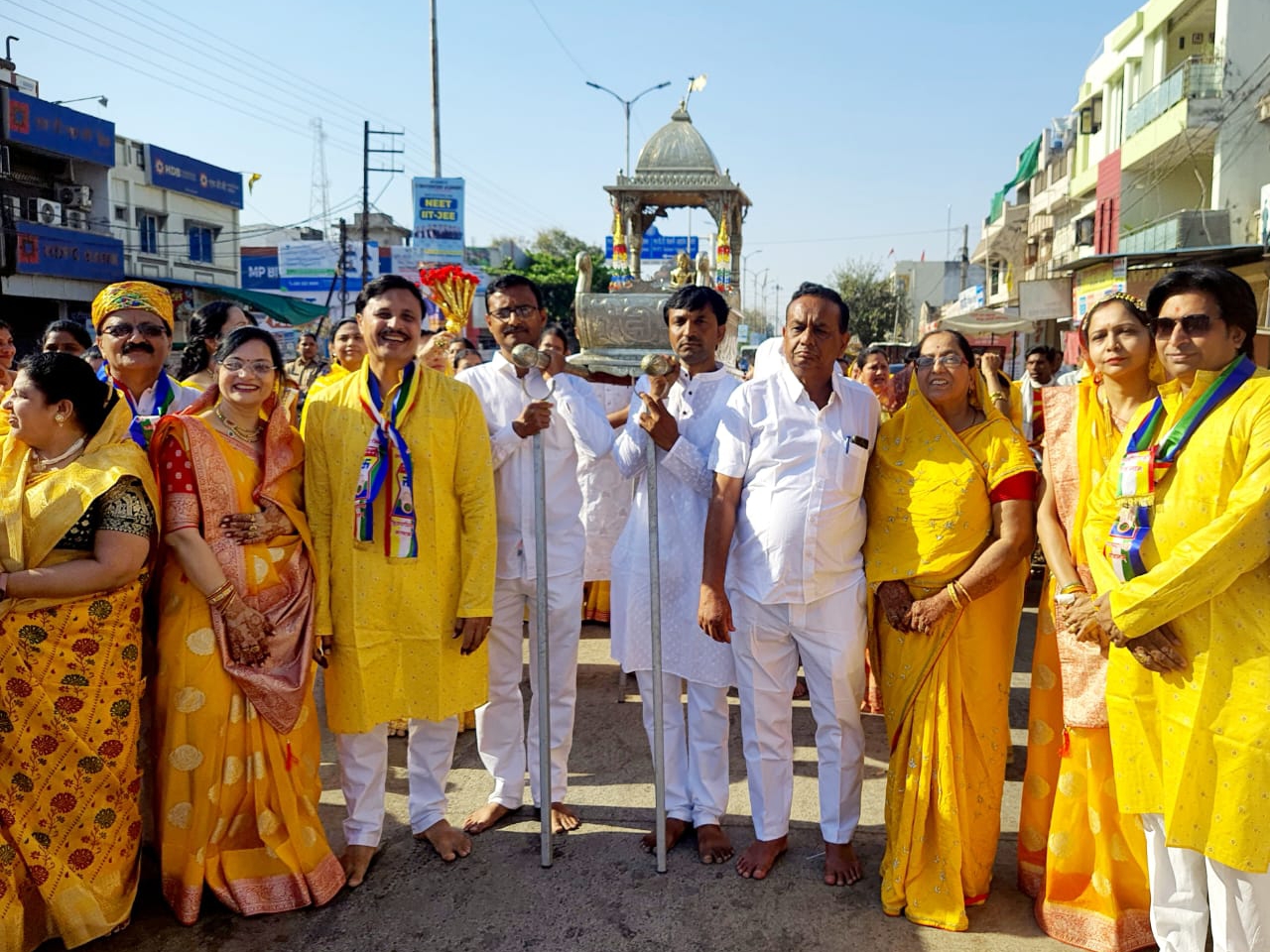 The idol of Lord Mahavir Swami was enthroned in a palanquin and taken ...