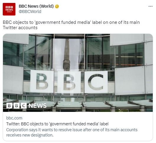 Twitter labels BBC government funded media | ट्विटर ने BBC को 'गवर्मेंट फंडेड मीडिया' का लेबल ...