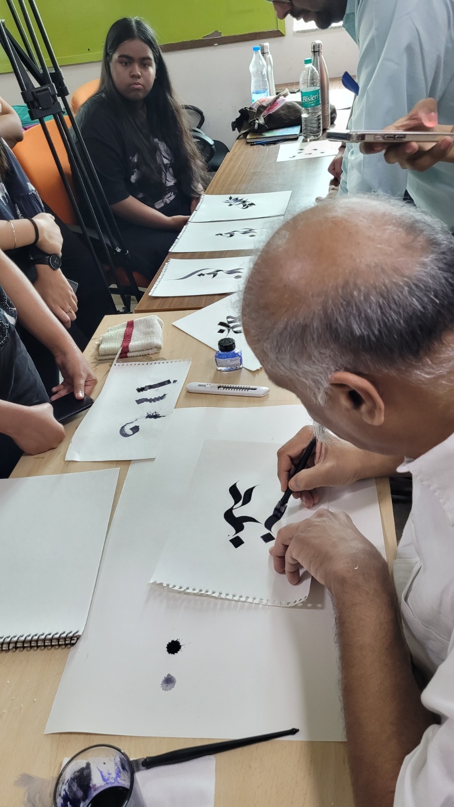 Expert explained art technique in workshop on calligraphy at Manipal ...