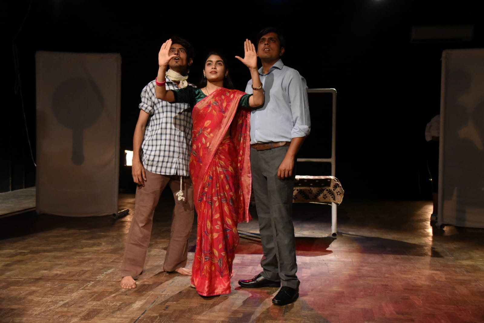 Staging of the play Nek Chor showing the picture of the alleged ...