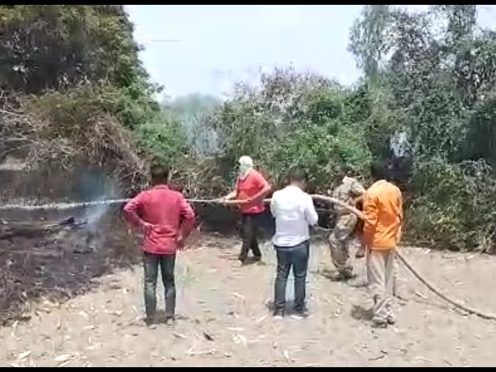 The flames reached the Bamboo Kothi, 3 vehicles of the fire brigade ...