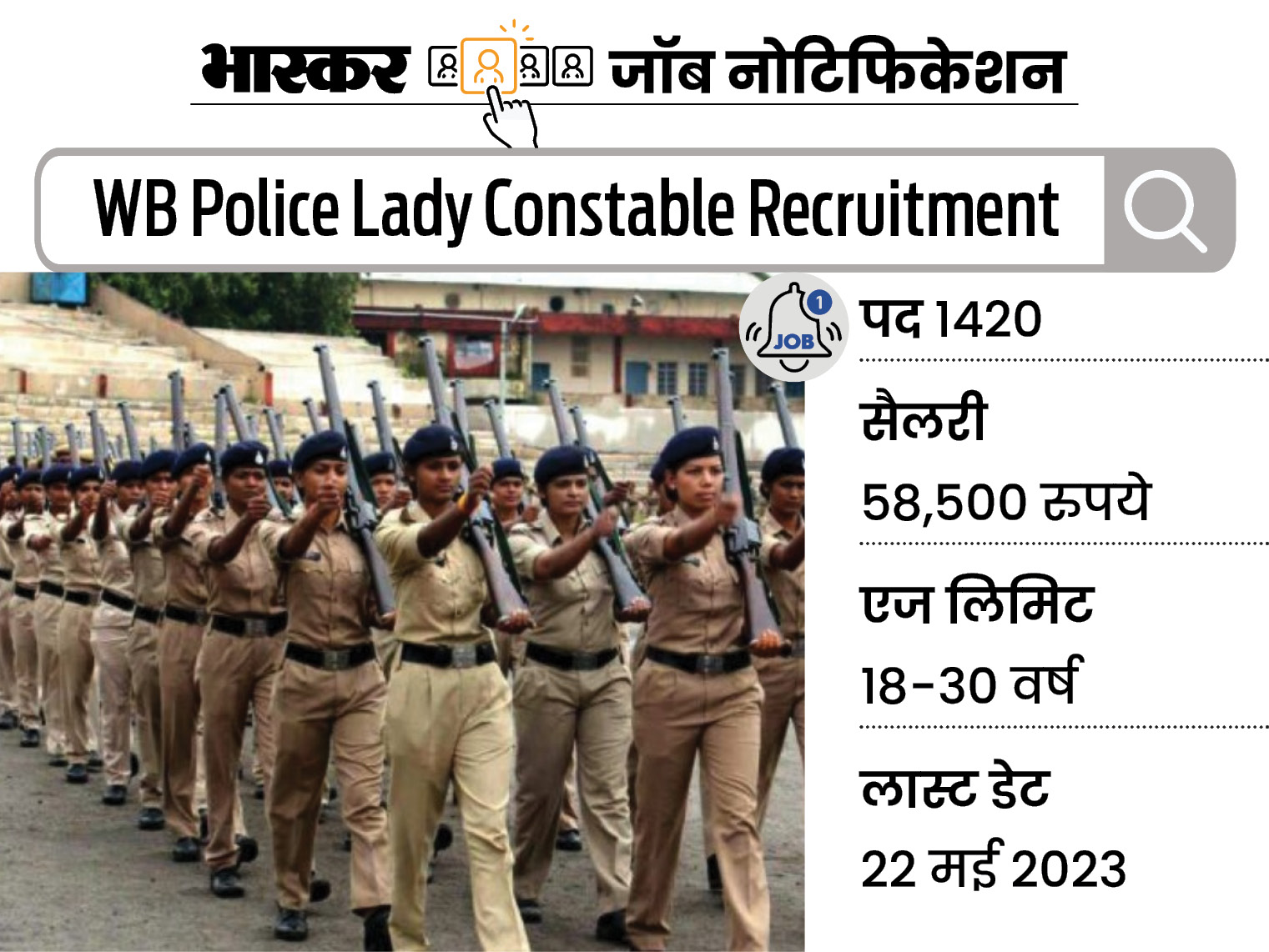 WBPRB Recruitment for 1420 Lady Constable Posts, Apply by May 22