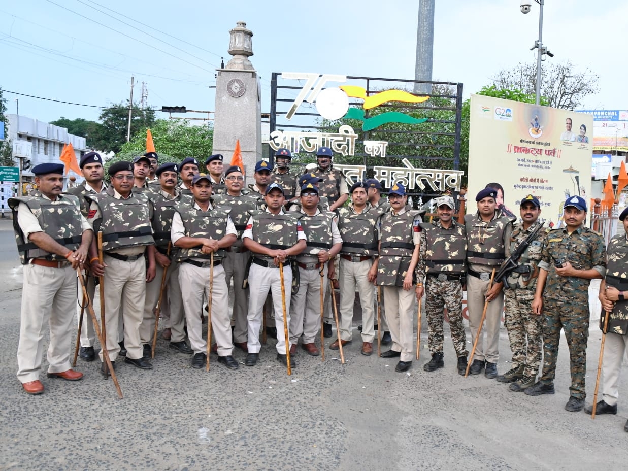 From 6 pm to 9 pm, the SPs of the three districts do a foot march with ...