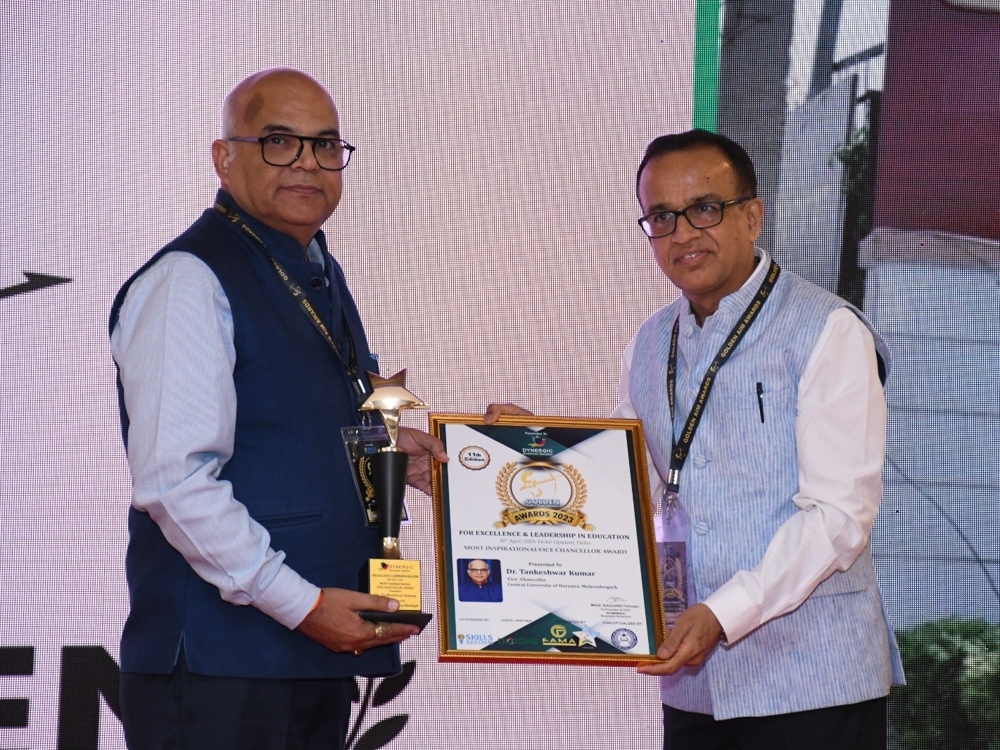 Mahendragarh Central University Prof. Tankeshwar Most Inspirational Vice Chancellor Award ...