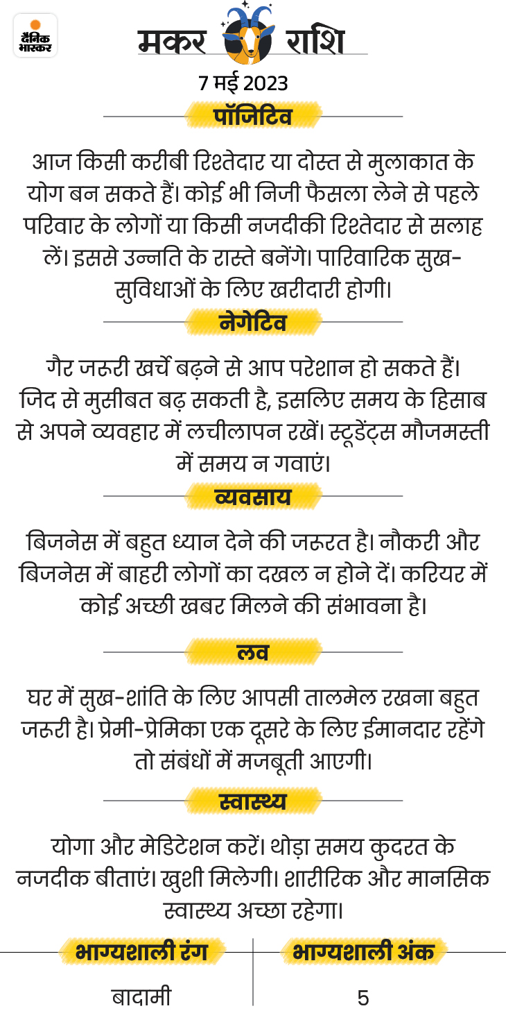 Aaj Ka Rashifal (Horoscope Today) | Daily Rashifal (7th May 2023 ...