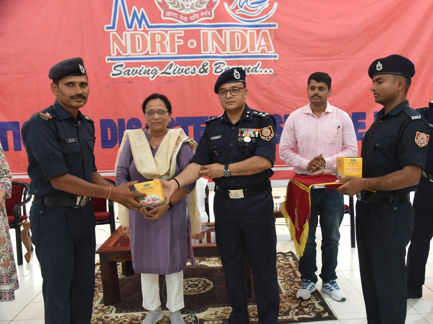 Ayurveda immuno-boosting insect distributed at NDRF headquarter Varanasi