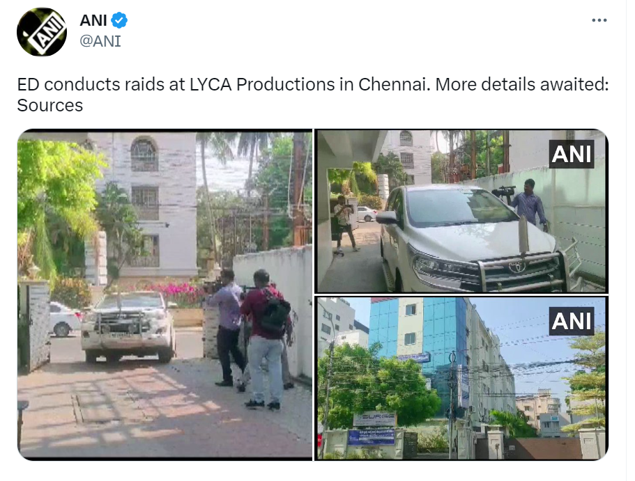 Raid office of LYCA Productions, maker of several films including 'RRR ...