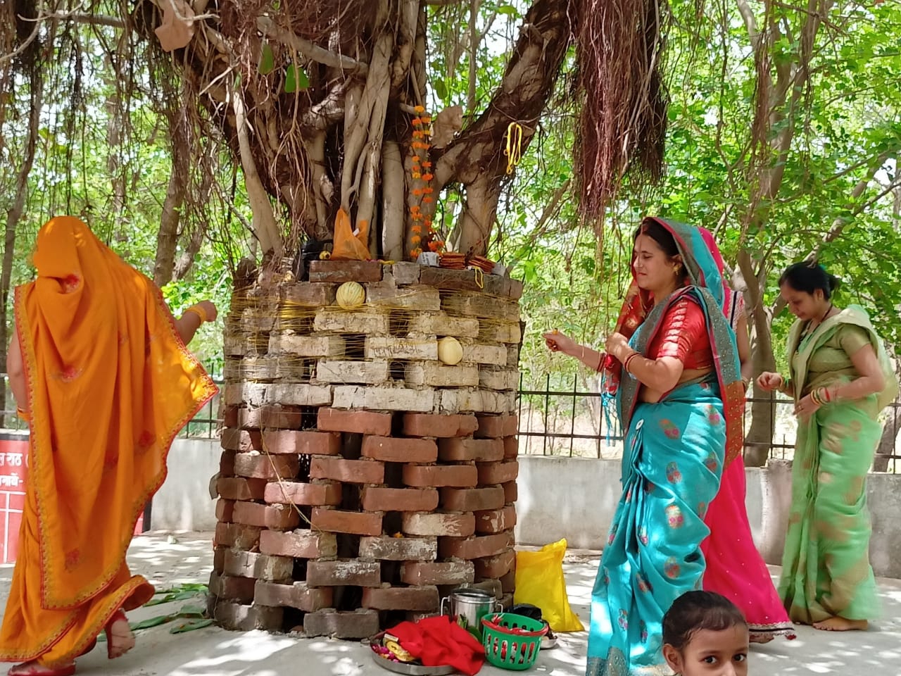 The women wished for the long life of the husband by worshiping the ...