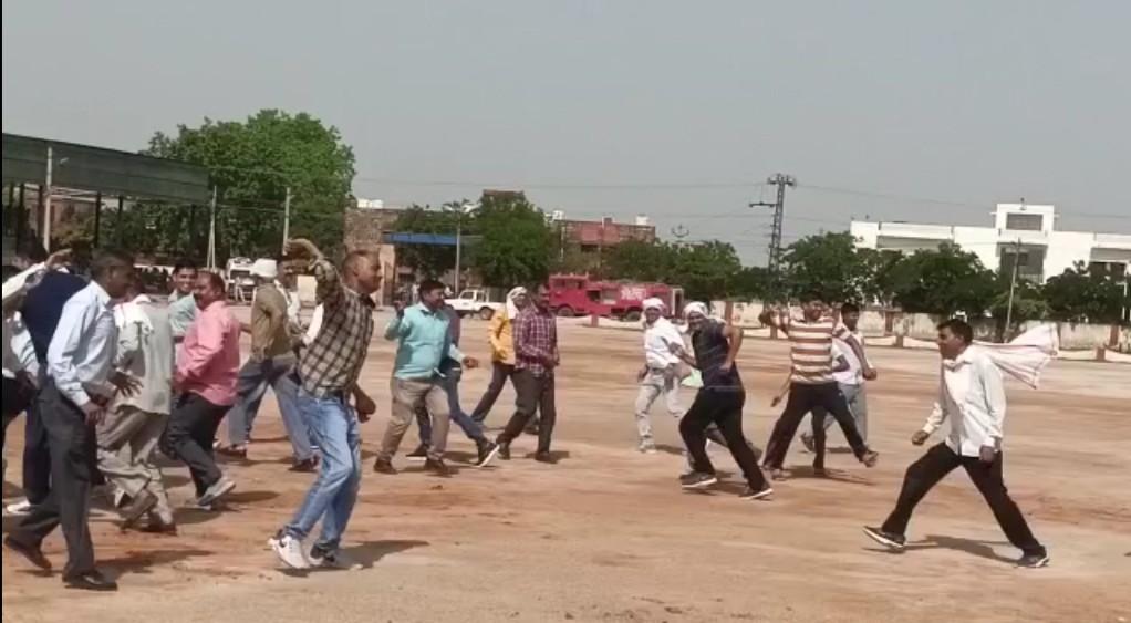 Tear gas shells fired after stone pelting in parade ground