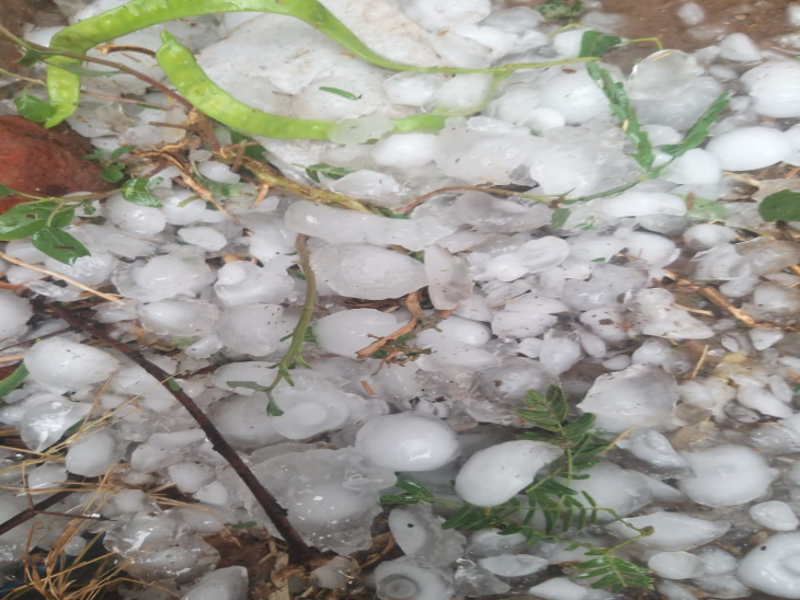 Weather changed after noon, rain and hail fell with strong wind ...