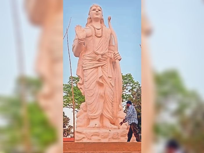 25 feet tall statue of Lord Shriram and divine pillar reached Janakpur ...