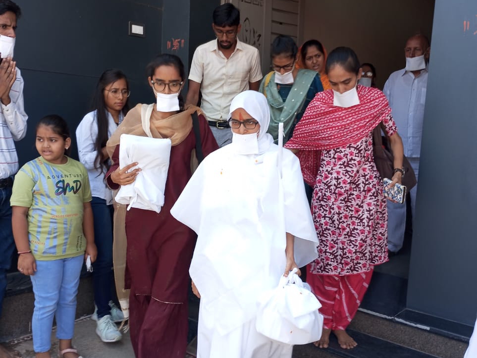 Two young women were initiated, Lucky Surana Lokottar Sri and Nupur ...