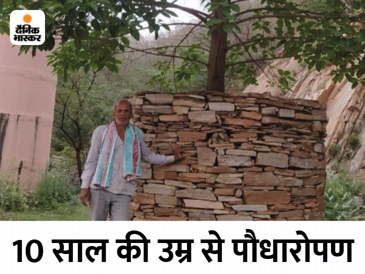 Tree man running with the resolution of greenery in his own nursery ...