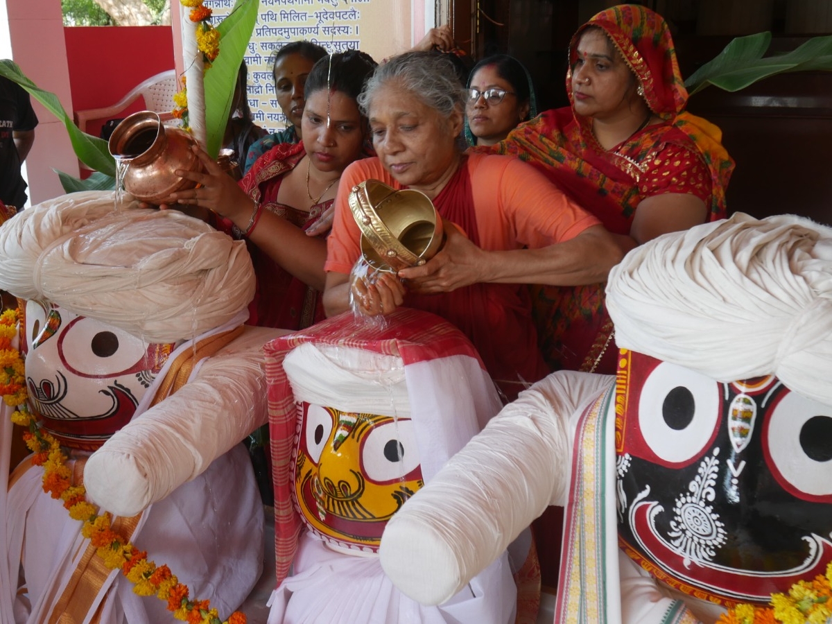 In the Jagannath temple, anointing of God with water on Snan Purnima ...