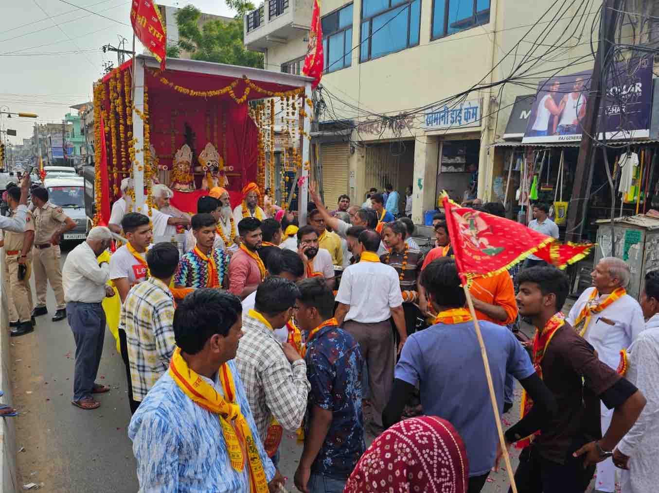 Devotees dancing and singing on the melodious tune of the band, Lord ...