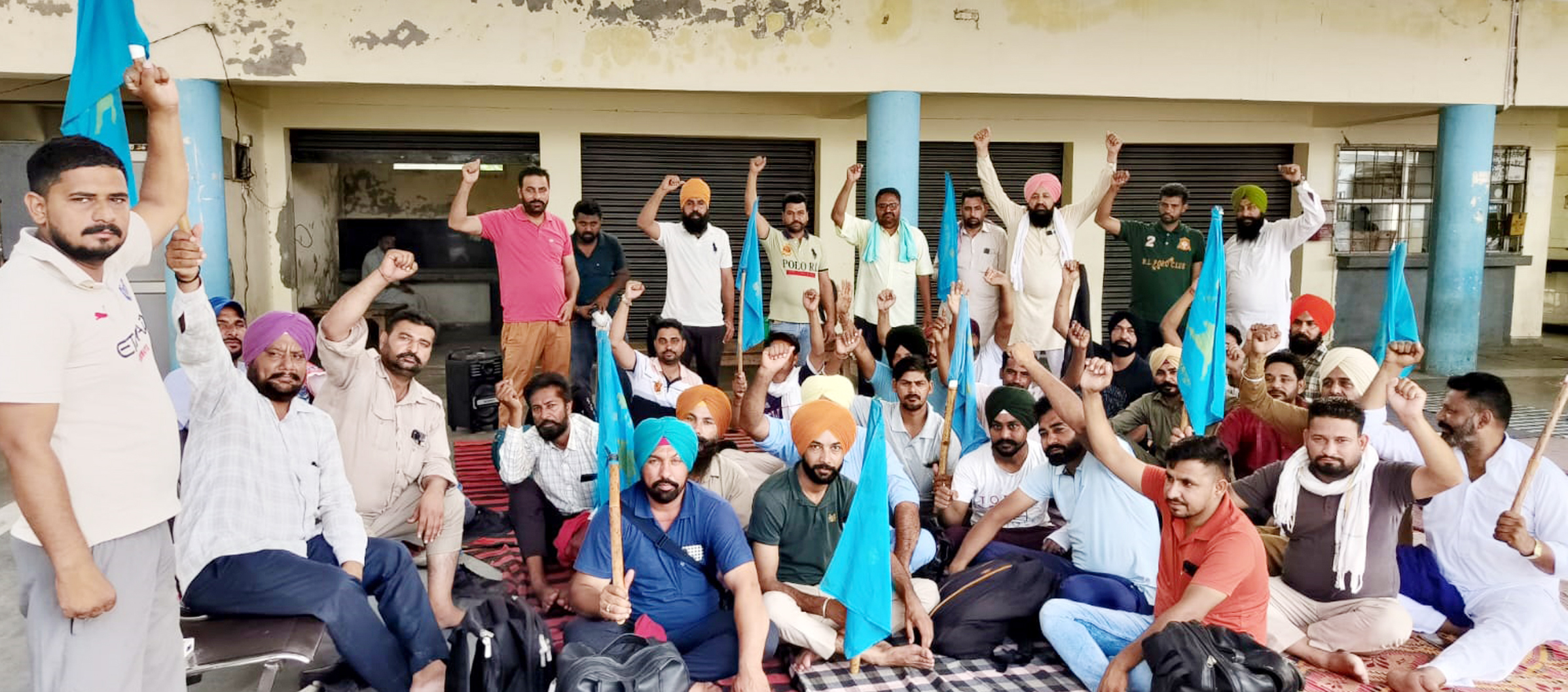 Punjab Roadways / Punbus / PRTC contract employees block buses for ...