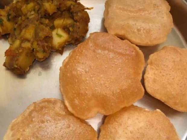 7 poori, potato vegetable and pickle, breakfast will also be included ...