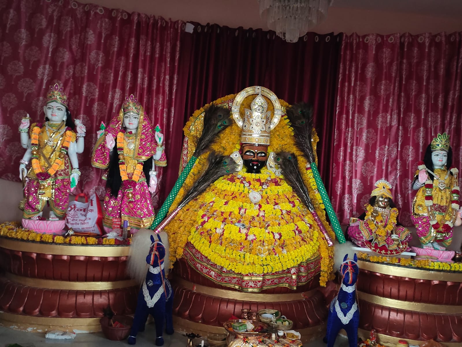 Statues of Khatu Shyam, Vishnu Hari, Lakshmi Mata and Kuber enshrined ...