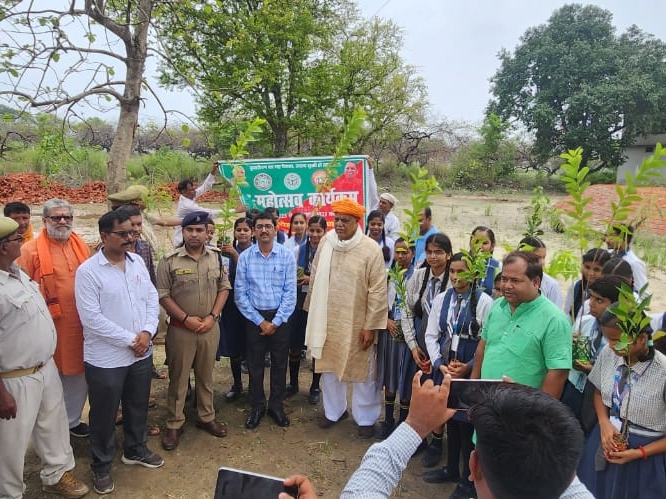 Harishankari plants planted under Van Mahotsav, distribution of ...