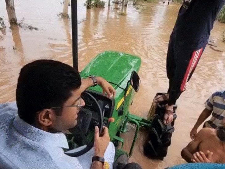 Ambala flood, Deputy CM Dushyant Chautala himself inspected the flood ...