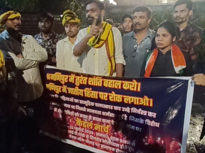 Candle march taken out in protest against Manipur incident, raised ...