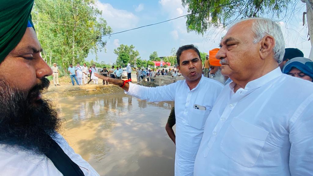 Haryana Water Flood Ghaggar First former CM Bhupender Hooda Deputy CM ...