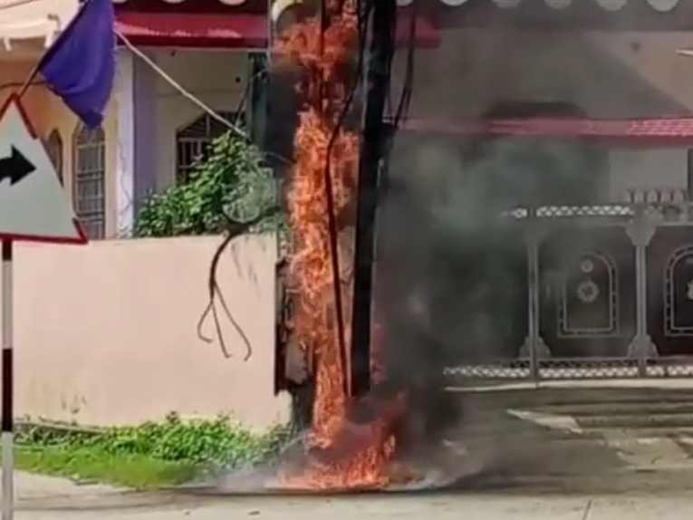 The accident occurred due to oil leaking from the transformer, the fire ...