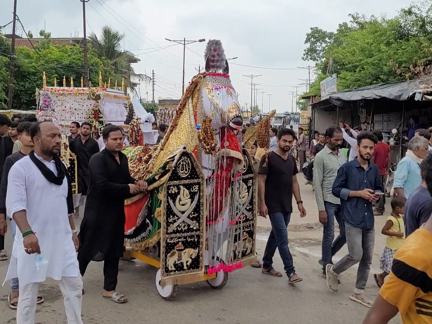 The period of mourning continued, 35 feet high tazia remained, crowds ...