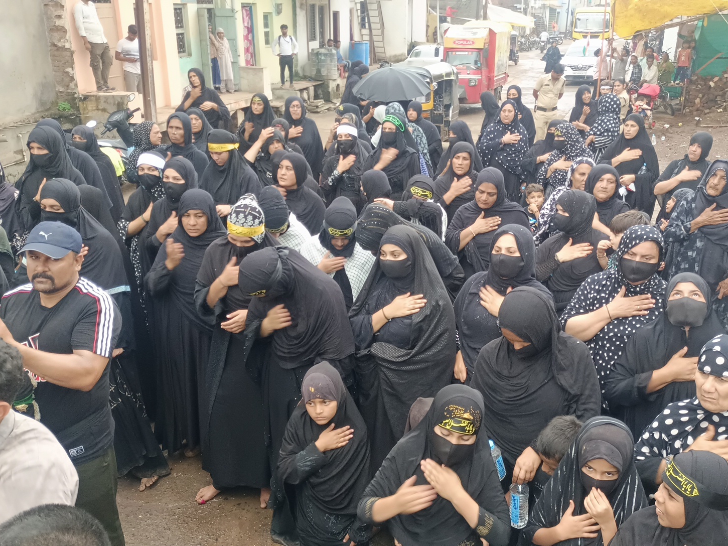 People of the society were seen wearing black clothes and beating their ...
